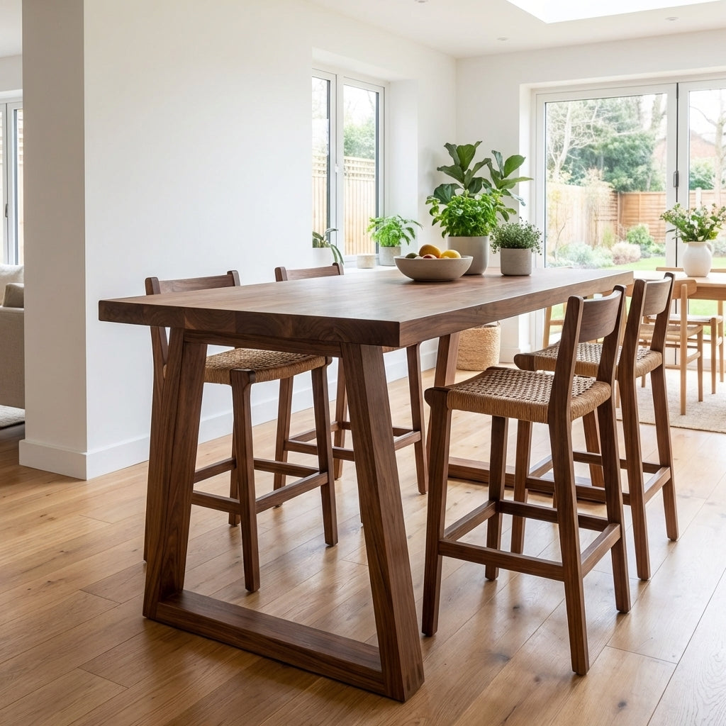 Chunky Solid Wood Breakfast Bar UK | Handmade Statement Bar