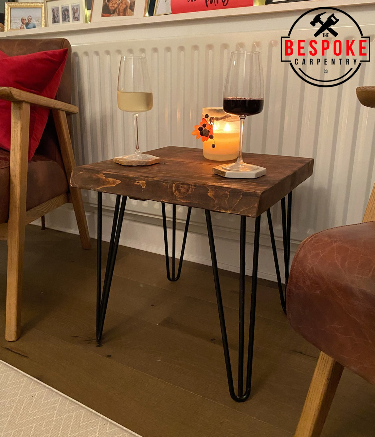 Live edge wood side table store